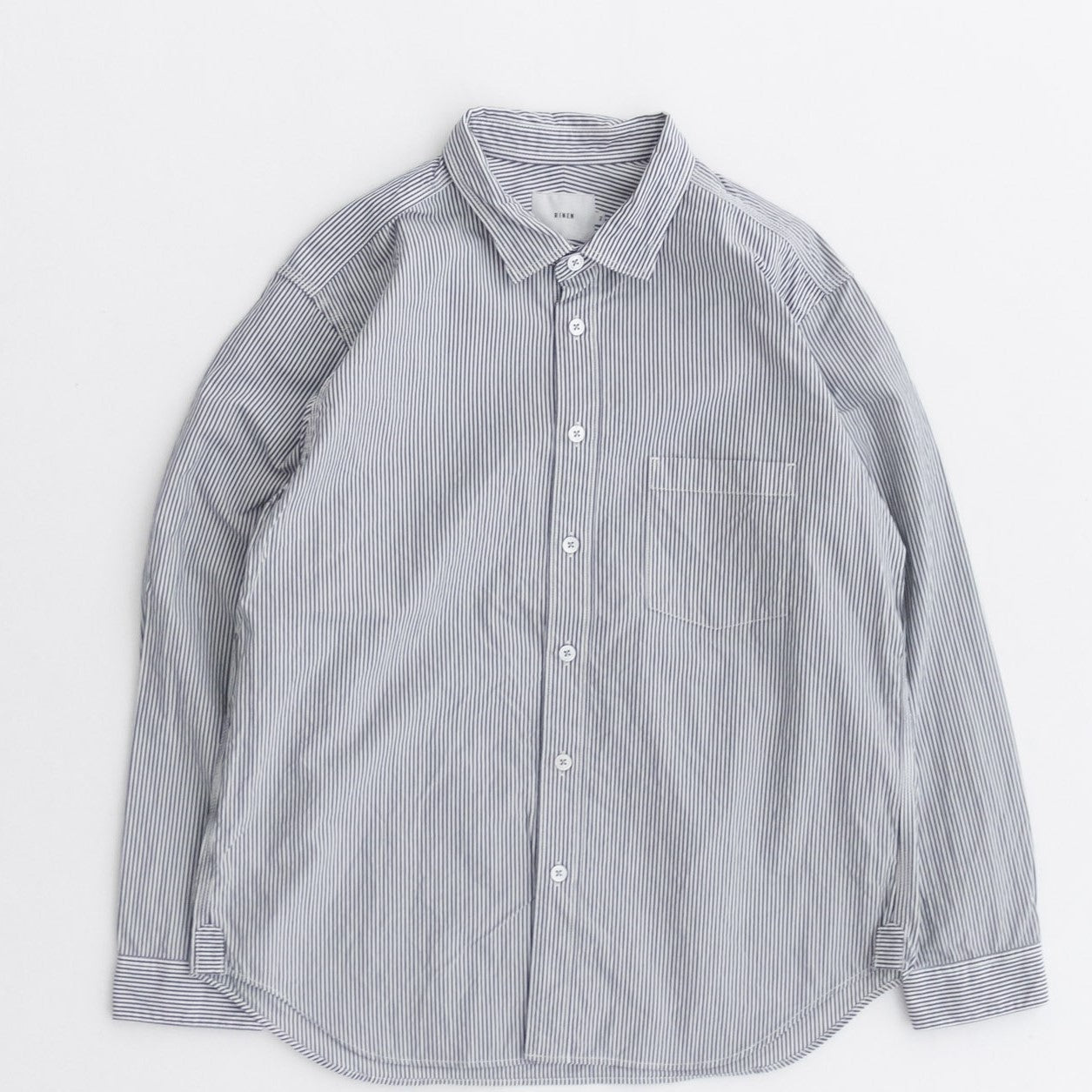 RINEN / 80/2ダウンプルーフ レギュラーカラーシャツ 71.ストライプ シロ×ネイビー – CASDAY / キャスデイ